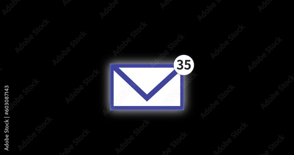 E-mail Envelope icon, Receiving Message. Alpha channel. 2D Flat ...