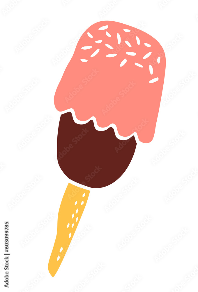 Icecream bar drawing hand painted with ink brush. Png clipart isolated ...
