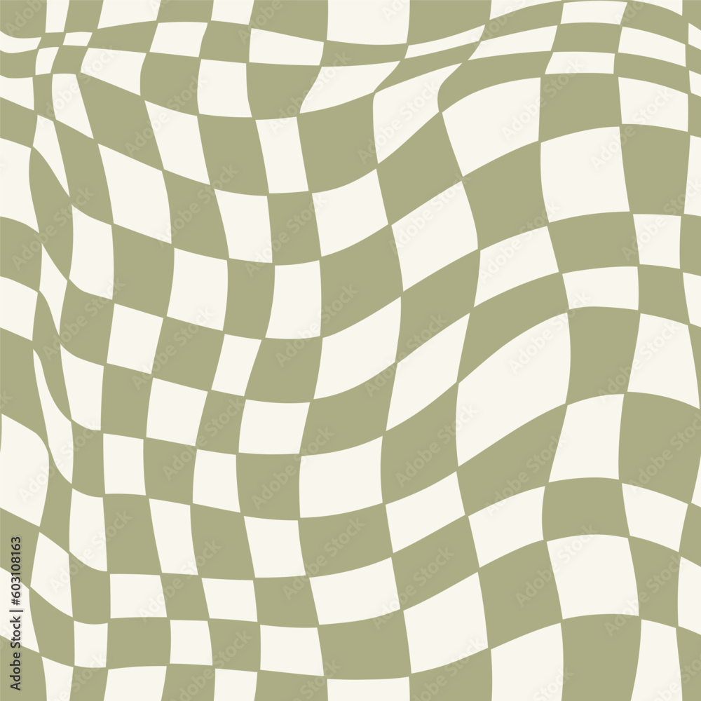 Groovy hippie 70s seamless pattern. Checkerboard, chessboard, mesh ...