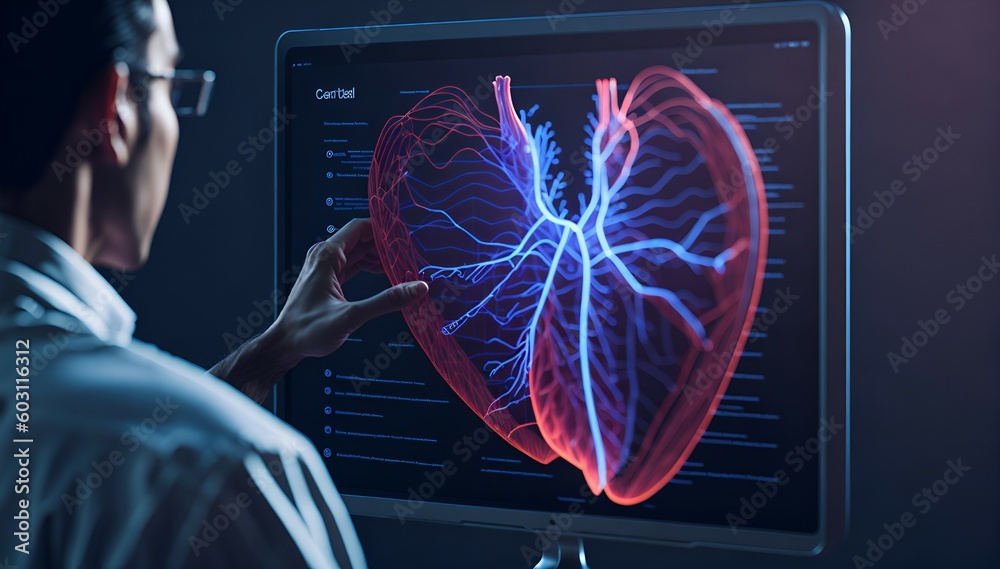 Cardiac Examination: Virtual Technology for Heart Health Concept ...
