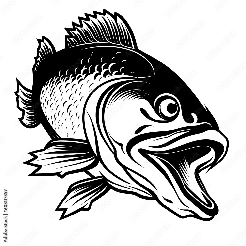 Vetor de Fishing Svg, Bass Fish Svg, Fish Clipart, Fish Vector, Fish ...