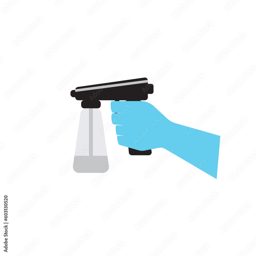 Hand holding spray tan gun icon. Clipart image isolated on white ...
