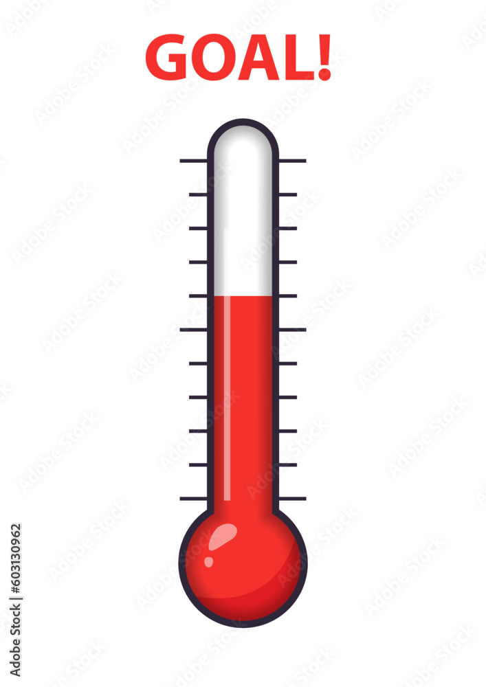 Goal Thermometer icon template. Clipart image isolated on white ...