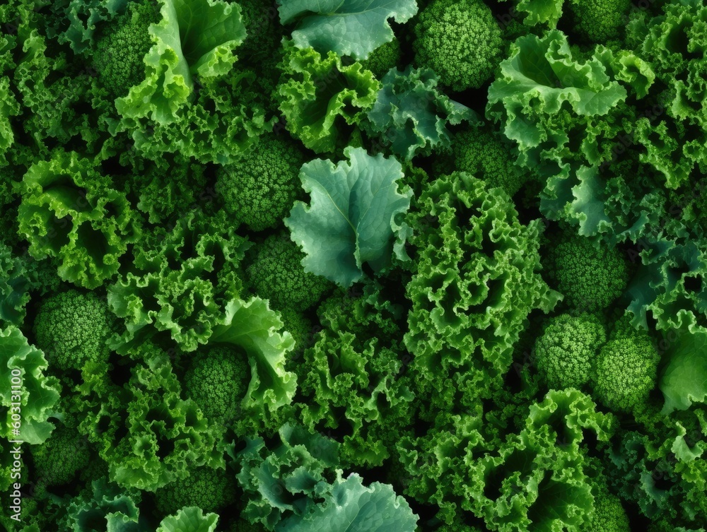 Kale background as seamless tile (generative AI) Stock Illustration ...