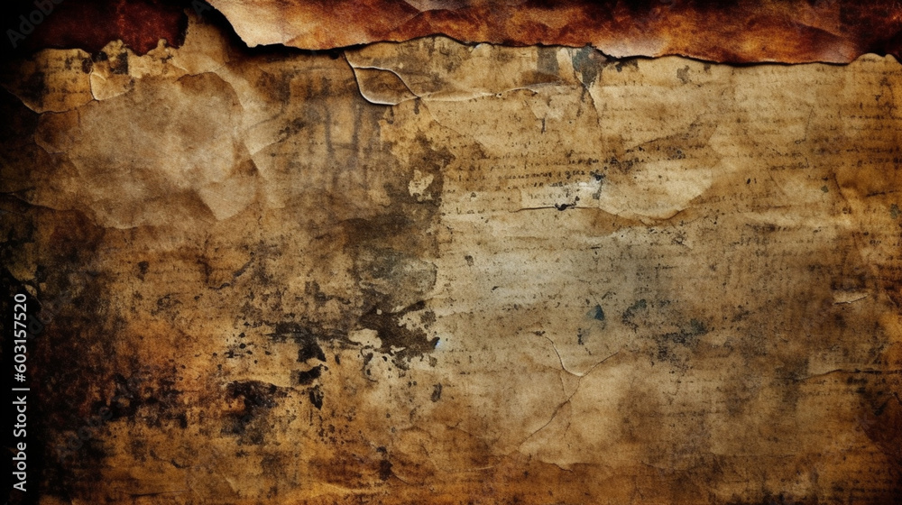 Worn paper background and ruined effect, old. Image generated by AI ...