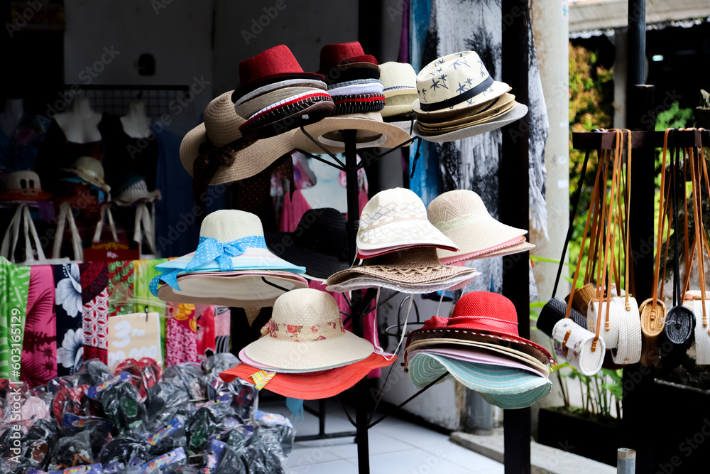 Typical souvenir shop selling souvenirs and handicrafts of Bali at the ...
