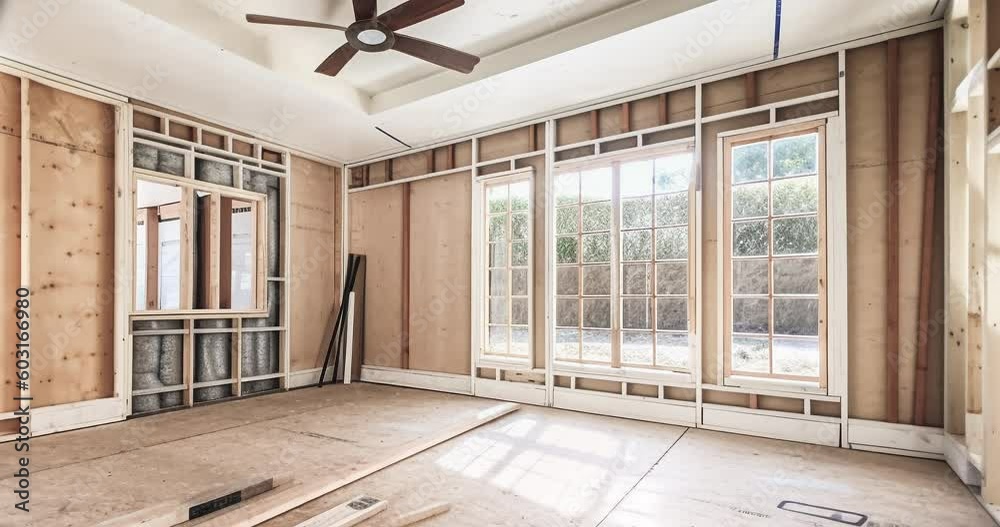 Pan and Zoom Transition Showing Before and After of Home Interior Under ...