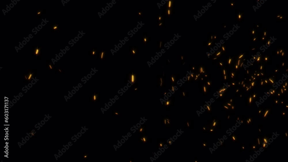 Abstract seamless loop glow fire particles ash sparks rising up with ...