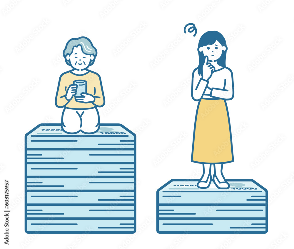 年金受給額の差 Stock Vector | Adobe Stock