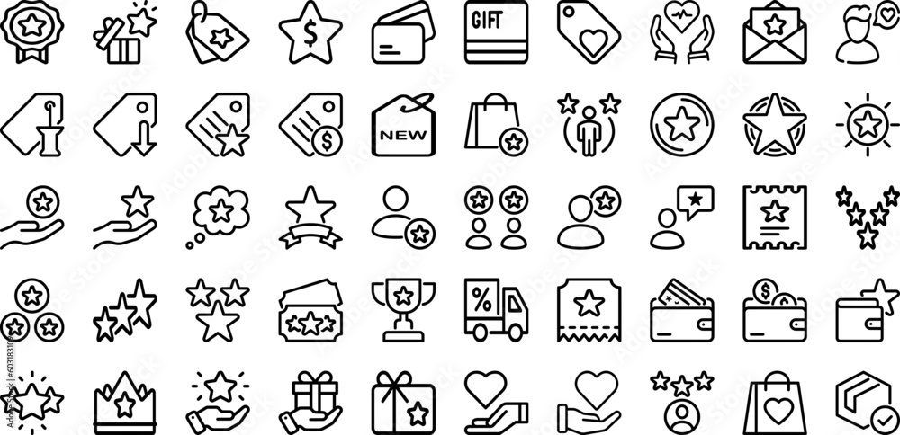 Vetor de Set Of Loyalty Icons Collection Isolated Silhouette Solid ...