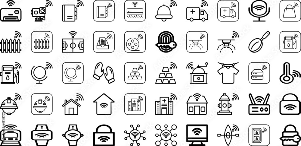 Set Of Things Icons Collection Isolated Silhouette Solid Icons ...