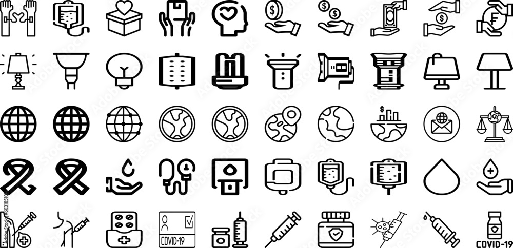 Set Of Nation Icons Collection Isolated Silhouette Solid Icons ...