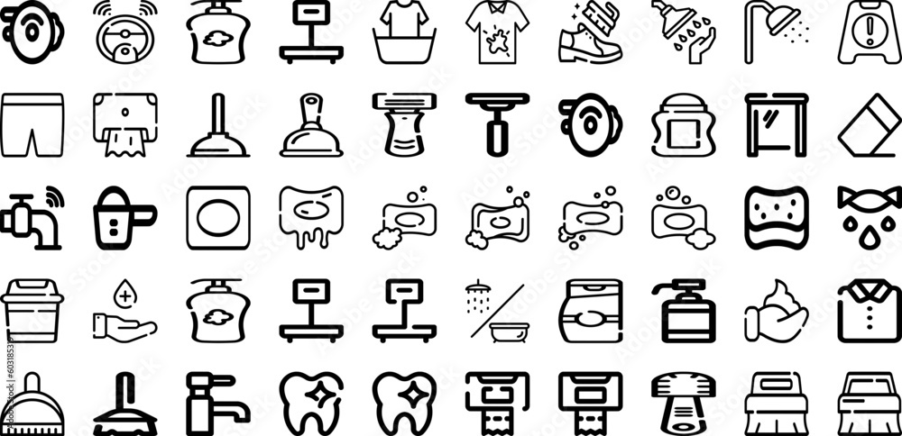Vetor de Set Of Clean Icons Collection Isolated Silhouette Solid Icons ...