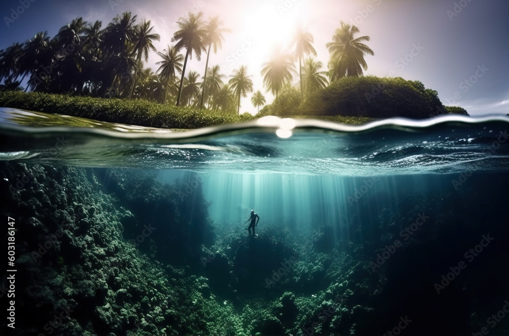 surfer nearing the water while flipping his surfboard, in the style of ...