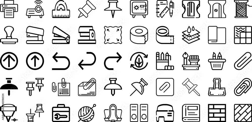 Set Of Material Icons Collection Isolated Silhouette Solid Icons ...