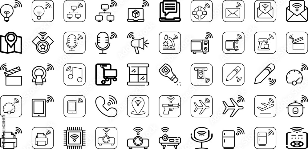 Set Of Things Icons Collection Isolated Silhouette Solid Icons ...
