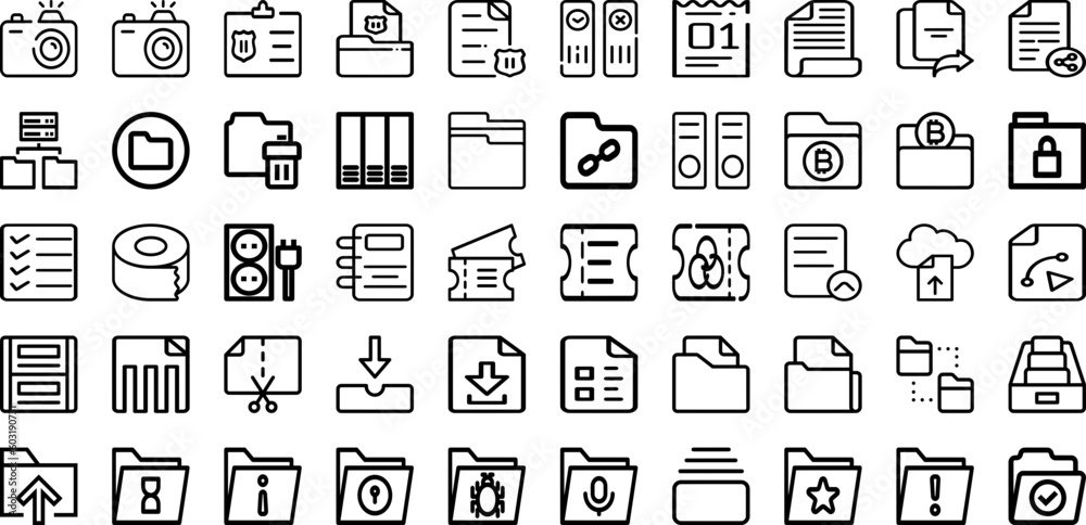 Set Of Folder Icons Collection Isolated Silhouette Solid Icons ... Set Of Folder Icons Collection Isolated Silhouette Solid Icons ...