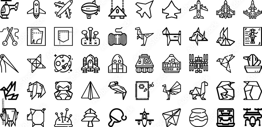 Set Of Craft Icons Collection Isolated Silhouette Solid Icons Including ...