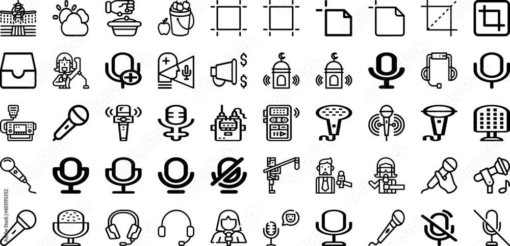 Set Of Crop Icons Collection Isolated Silhouette Solid Icons Including ...
