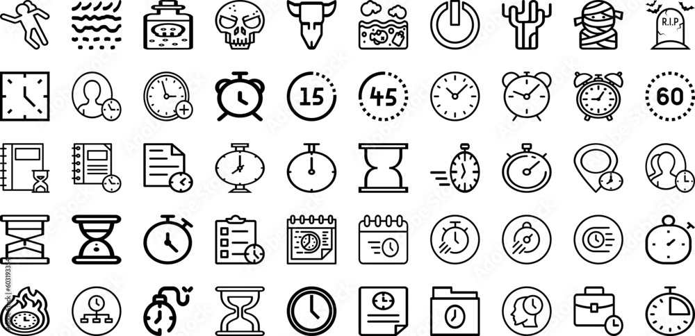 Set Of Dead Icons Collection Isolated Silhouette Solid Icons Including ...