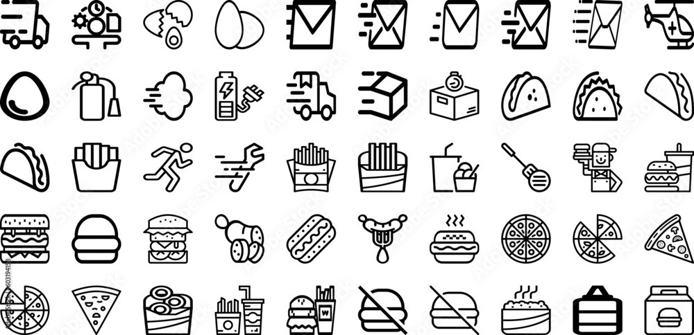 Set Of Fast Icons Collection Isolated Silhouette Solid Icons Including ...