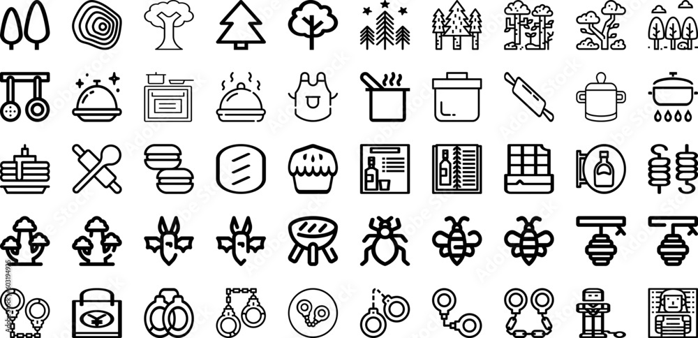 Set Of Rest Icons Collection Isolated Silhouette Solid Icons Including ...