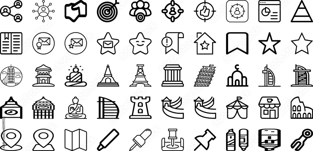Set Of Mark Icons Collection Isolated Silhouette Solid Icons Including ...