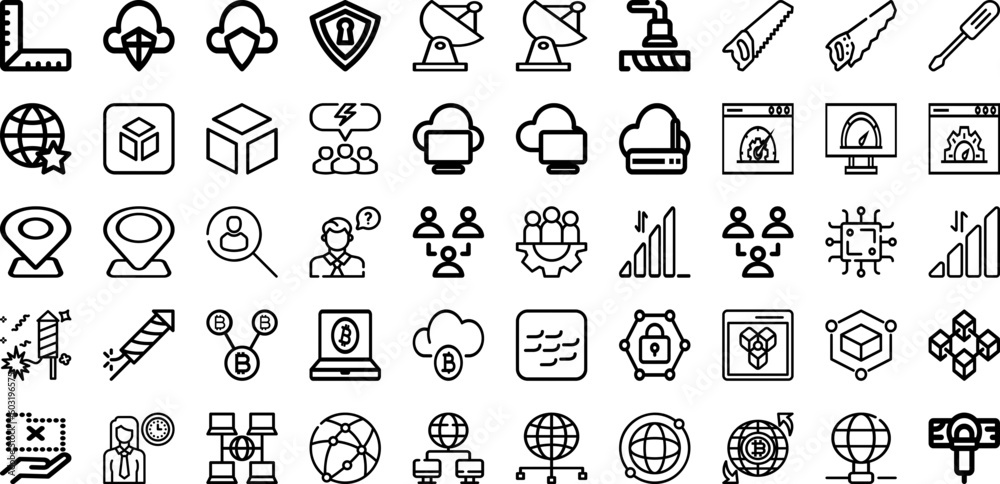 Set Of Work Icons Collection Isolated Silhouette Solid Icons Including ...
