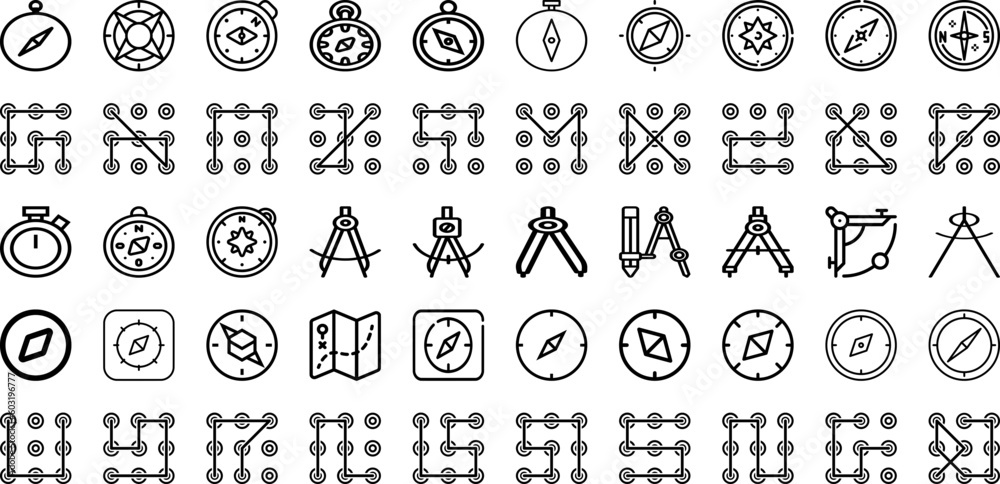 Set Of Pass Icons Collection Isolated Silhouette Solid Icons Including ...