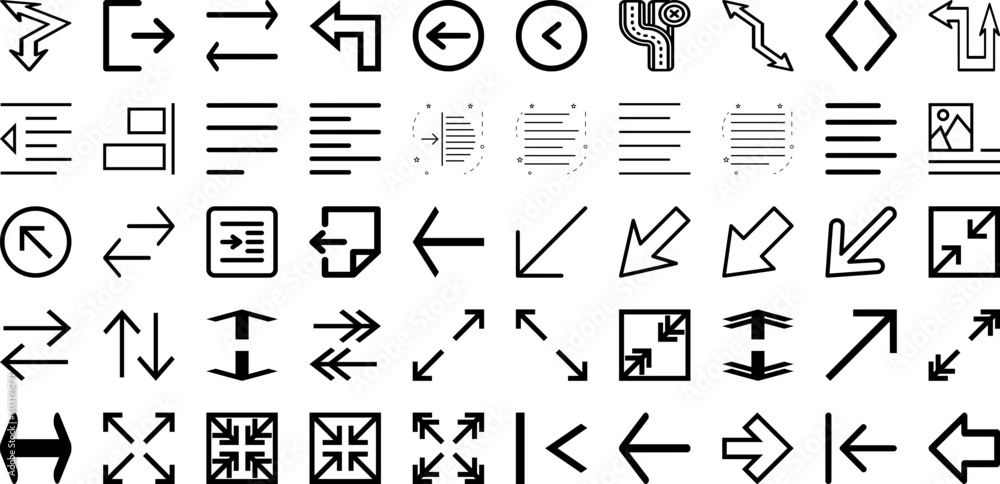 Set Of Left Icons Collection Isolated Silhouette Solid Icons Including ...