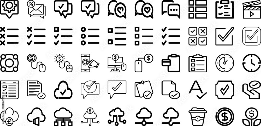 Set Of Mark Icons Collection Isolated Silhouette Solid Icons Including ...