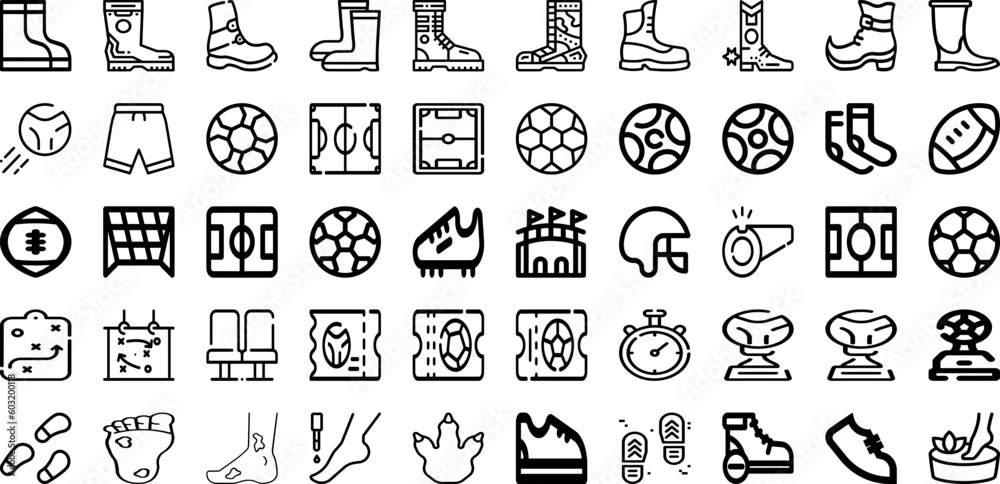 Set Of Foot Icons Collection Isolated Silhouette Solid Icons Including ...