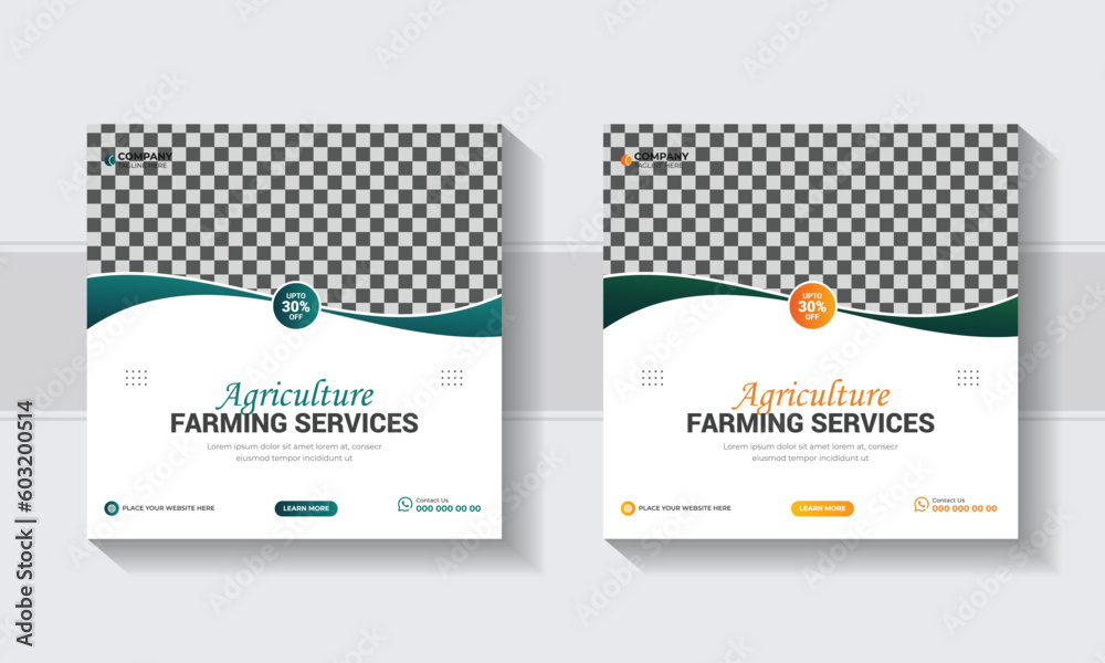 Agriculture farming services social media post banner design. Agro farm ...