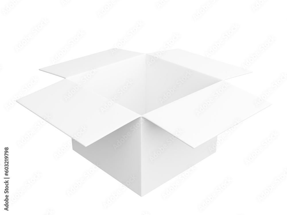 Empty box with symmetrical and beautiful packaging box open Isolated on ...