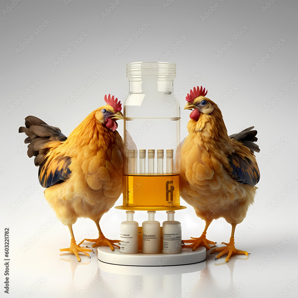 Science, laboratory experiments with chickens and chicks (Gallus gallus ...