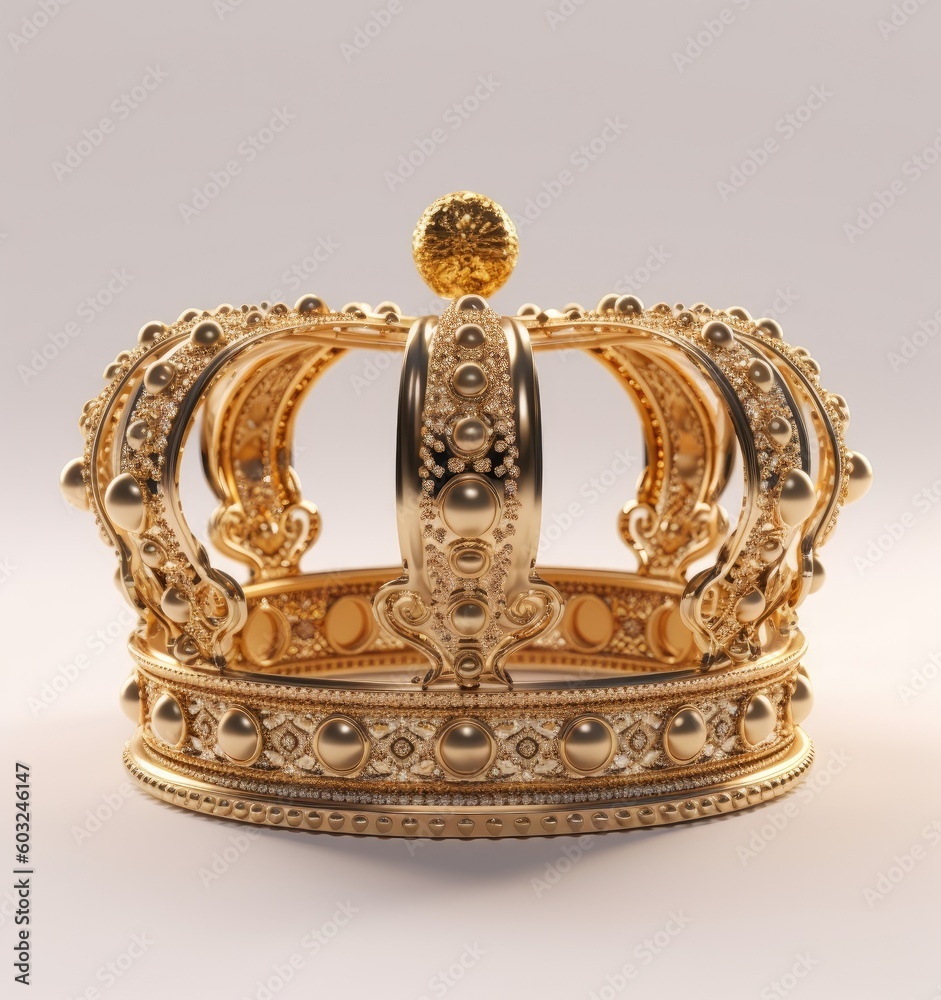 Royal Gold crown isolated on white background. Gold crown icon ...