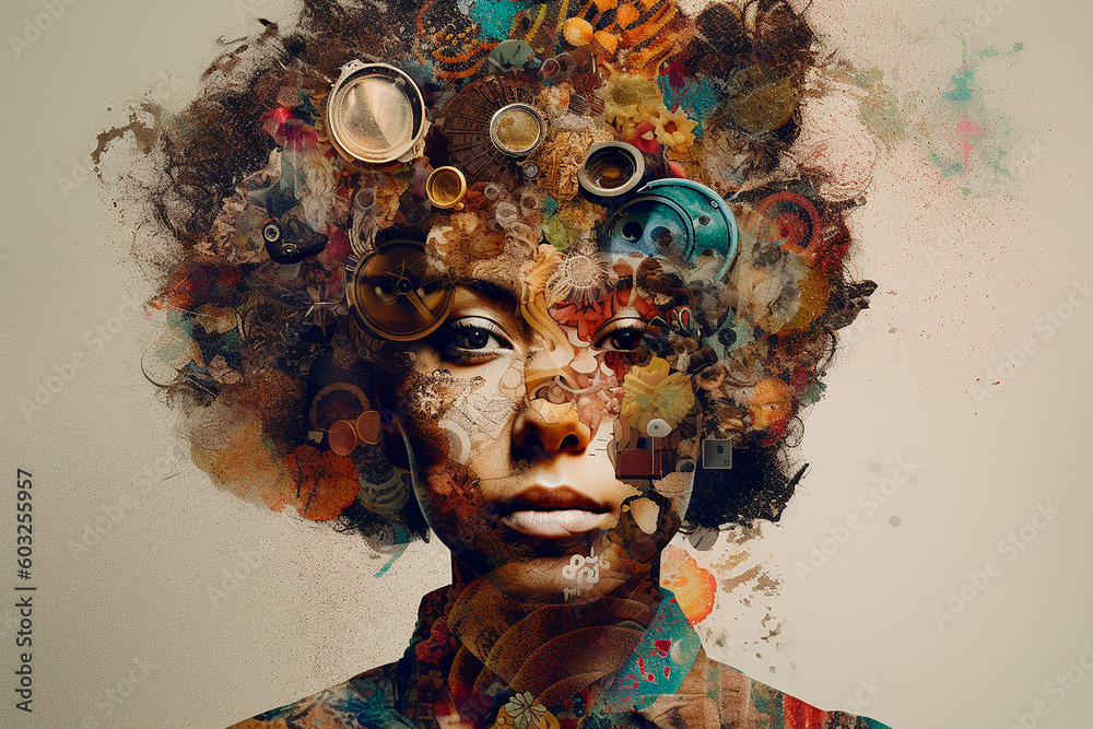 generative ai illustration of digital collages of people demonstrating ...