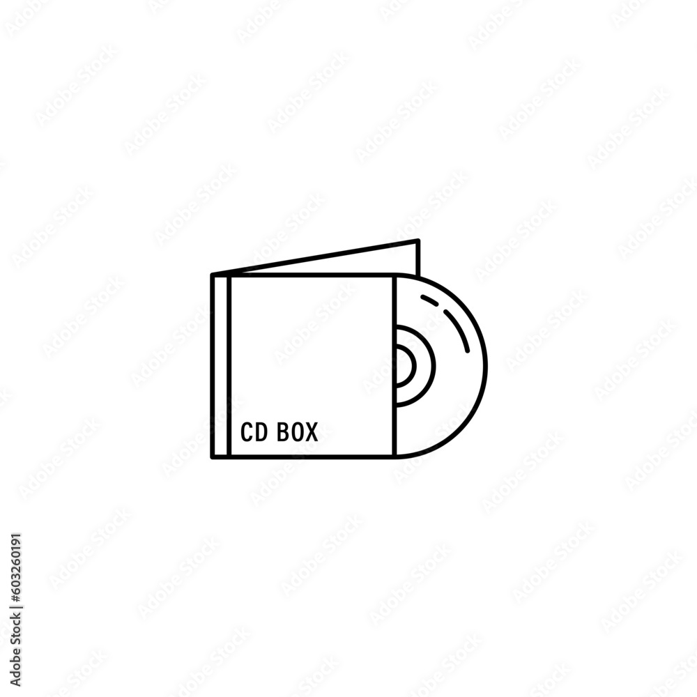 Software box icon, DVD CD box icon, disc with box, media symbol cd rom ...