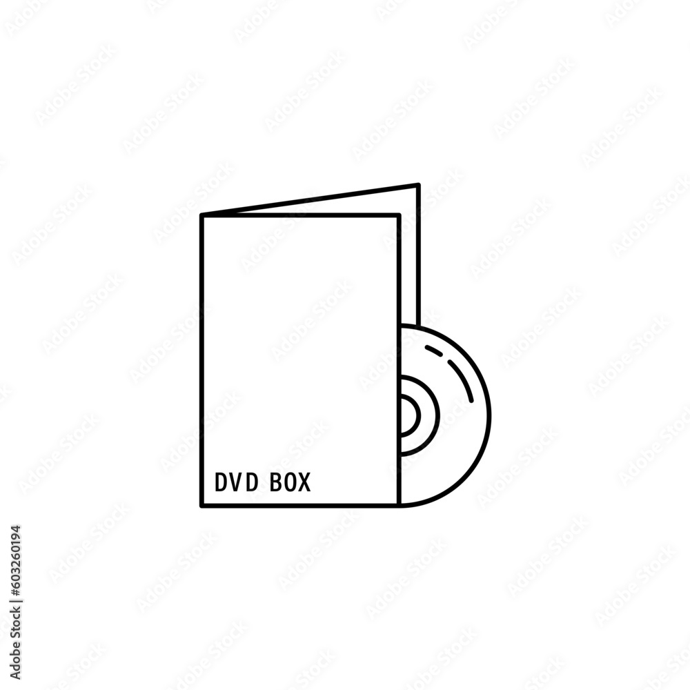 Vetor de Software box icon, DVD CD box icon, disc with box, media ...