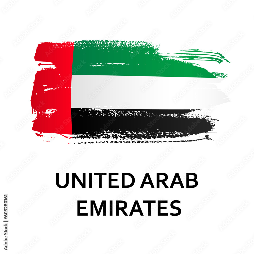 National symbols - flag of United Arab Emirates isolated on white ...