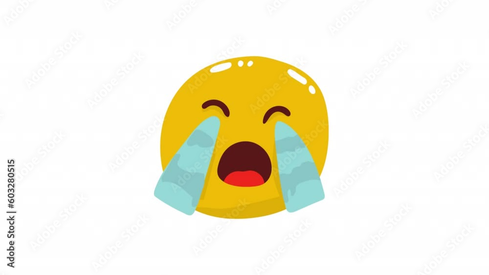 Loudly Crying Animated Emoji. Alpha channel, transparent background. 4K ...