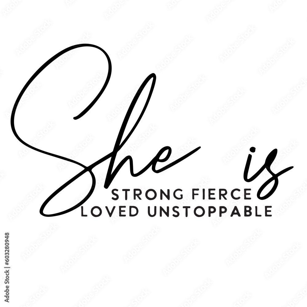 Vecteur Stock Girly Svg Motivational Svg Feminist Svg She Is Strong Svg Boss Lady Svg