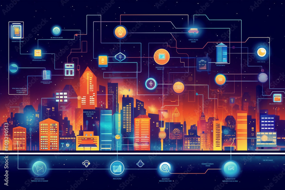 Dynamic world of the Internet of Things (IoT), showcasing a diverse ...
