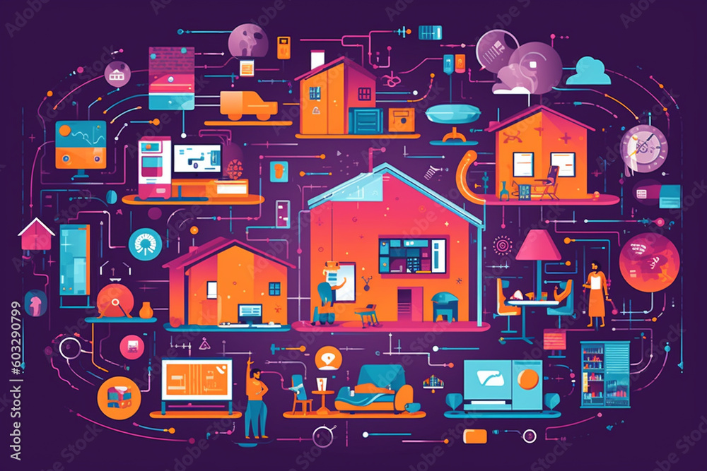 Dynamic world of the Internet of Things (IoT), showcasing a diverse ...