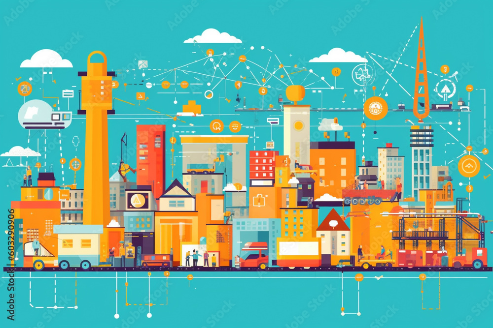 Dynamic world of the Internet of Things (IoT), showcasing a diverse ...