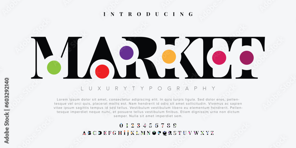 Market urban abstract typography font for sport music digital ...