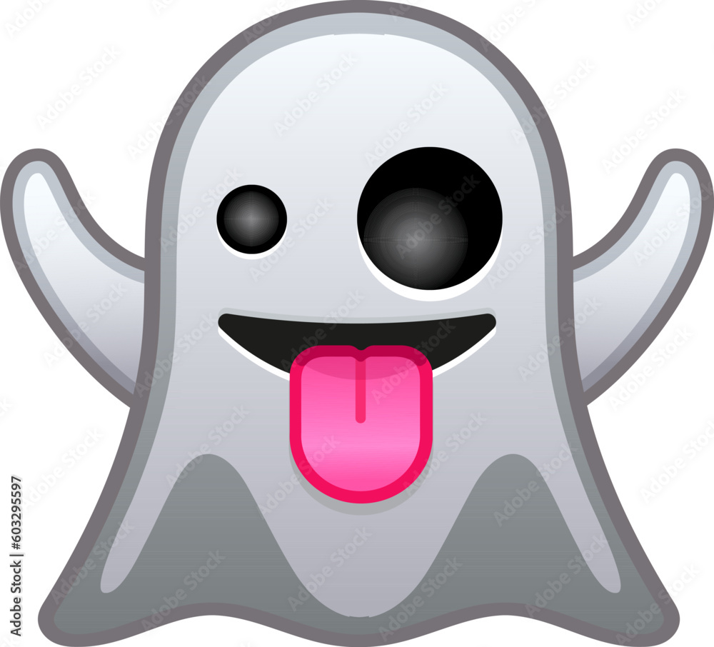 Top quality emoticon. Ghost social media chat emoticon. Cute emoji ...