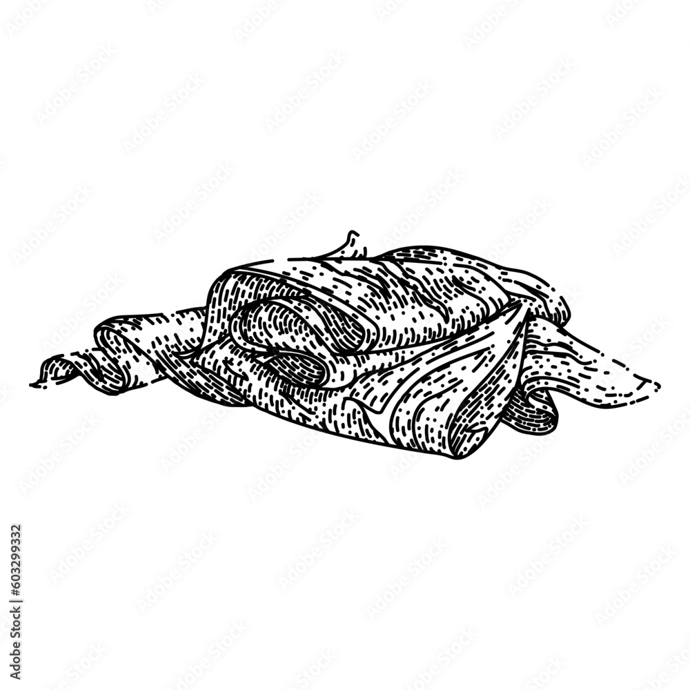 spanish ham meat hand drawn. pork food, meal jamon, slice butcher ...