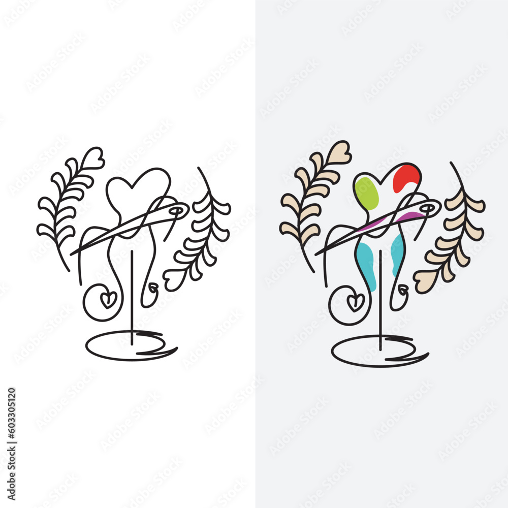 fashion Props Logo symbol and icon Template vector. logo with monoline ...