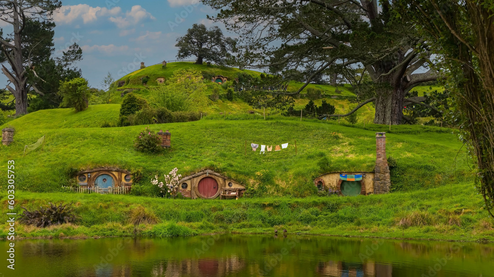 MATAMATA- NEW ZEALAND -NOVEMBER -2- 2022: Hobbiton - movie set created ...